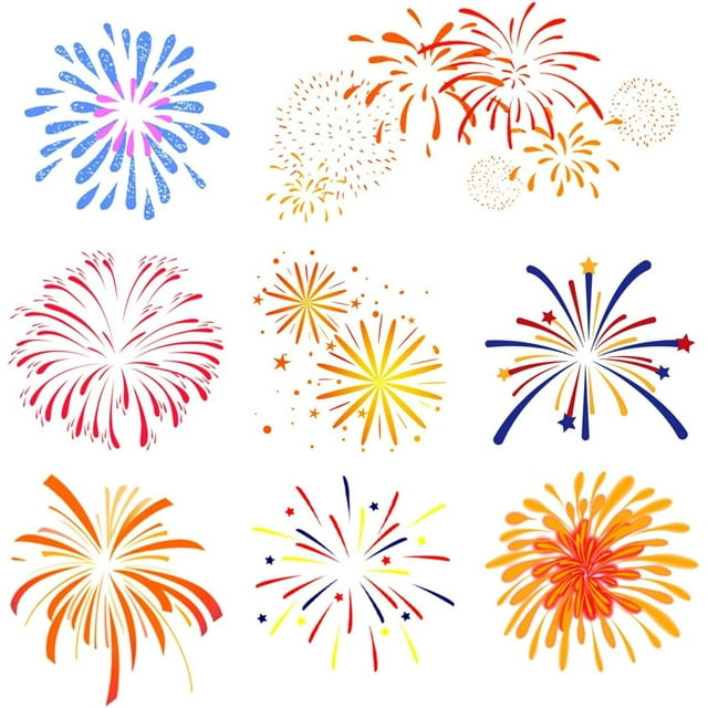 Fireworks Stickers for Decoration 2.5inch Rub On Transfer Fireworks ...