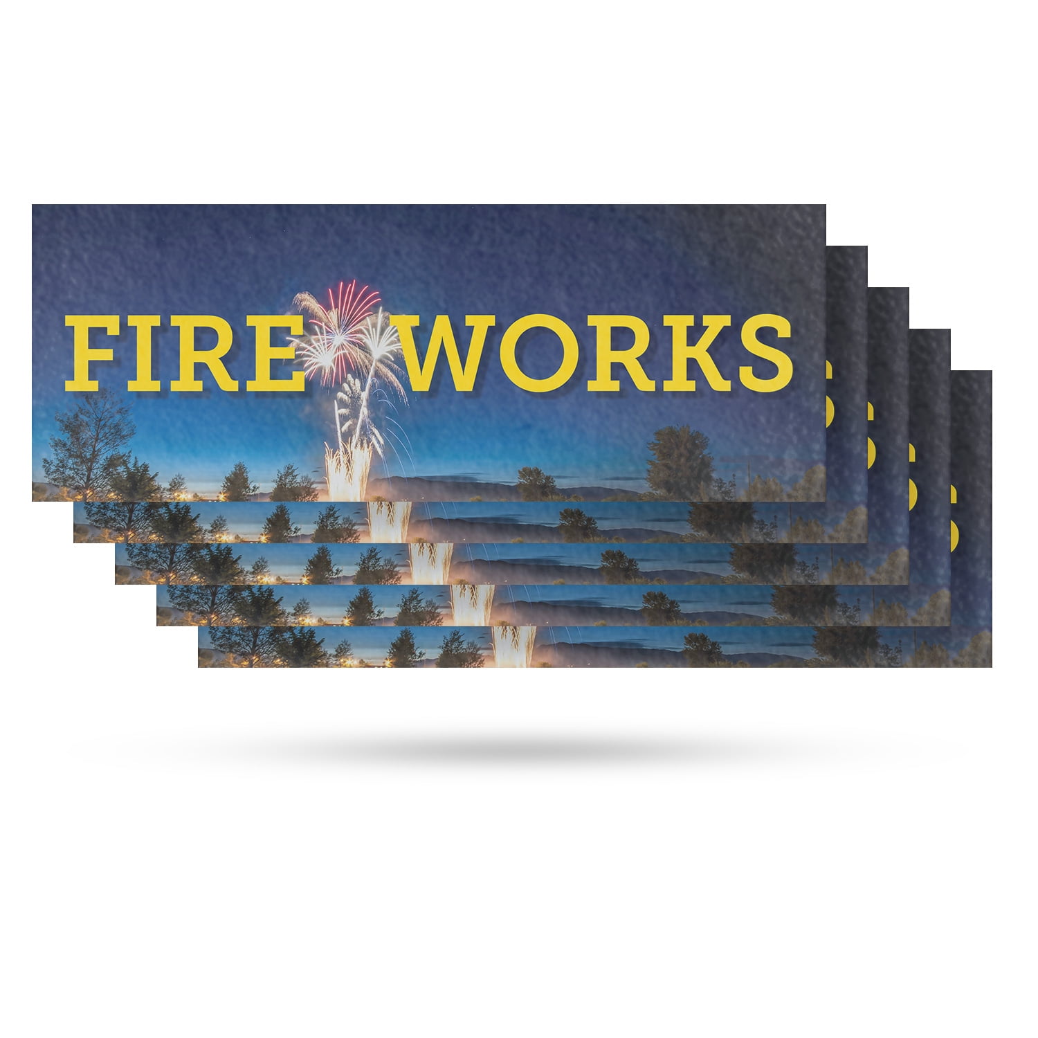Fireworks Vinyl Decal 5 Pack of 12 Inch x 5 Inch Weatherproof Heavy ...