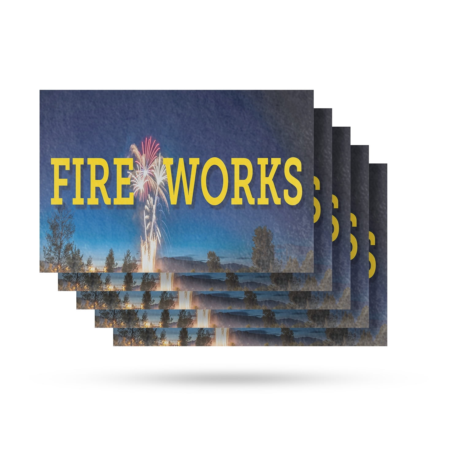 Fireworks Vinyl Decal 5 Pack of 18 Inch x 24 Inch Weatherproof Heavy ...