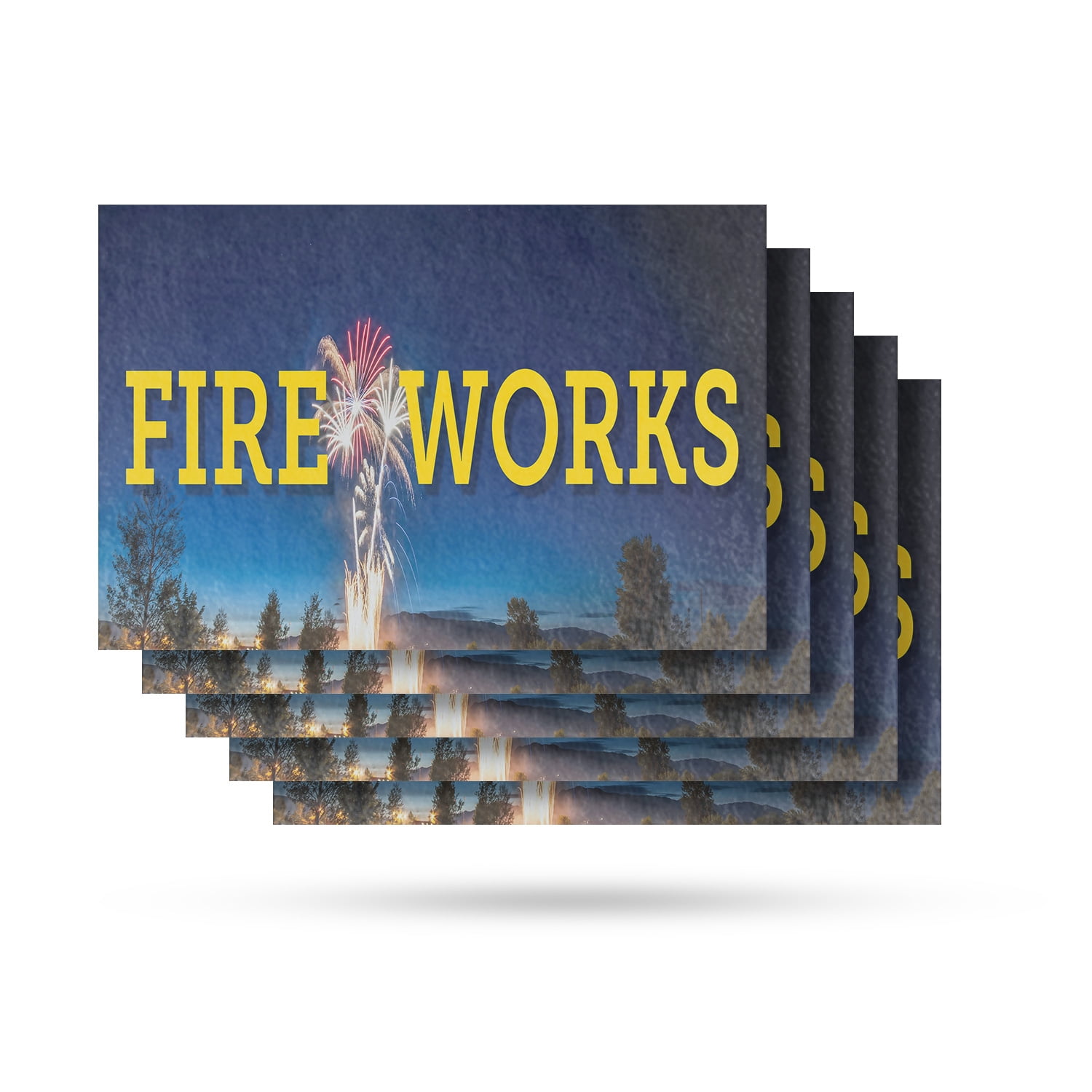 Fireworks Vinyl Decal 5 Pack of 24 Inch x 36 Inch Weatherproof Heavy ...