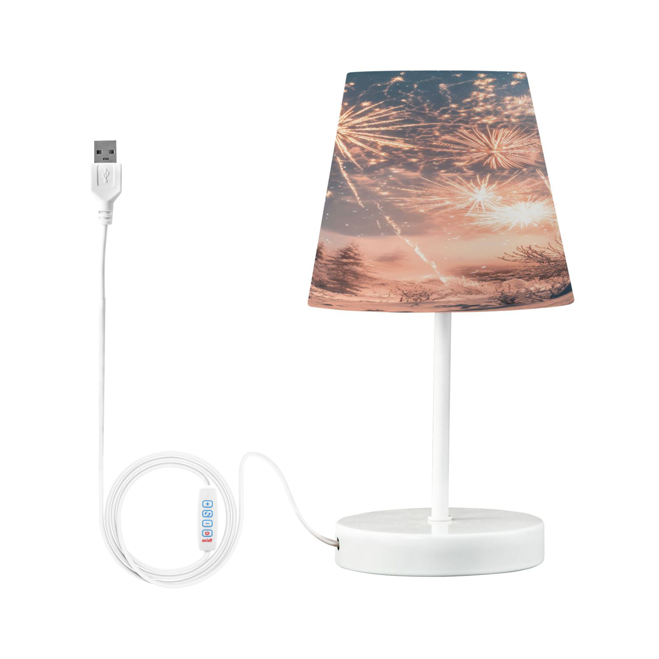 Fireworks in Snow Desk Lamp LED Table Nightstand Lamps with 3 Color ...