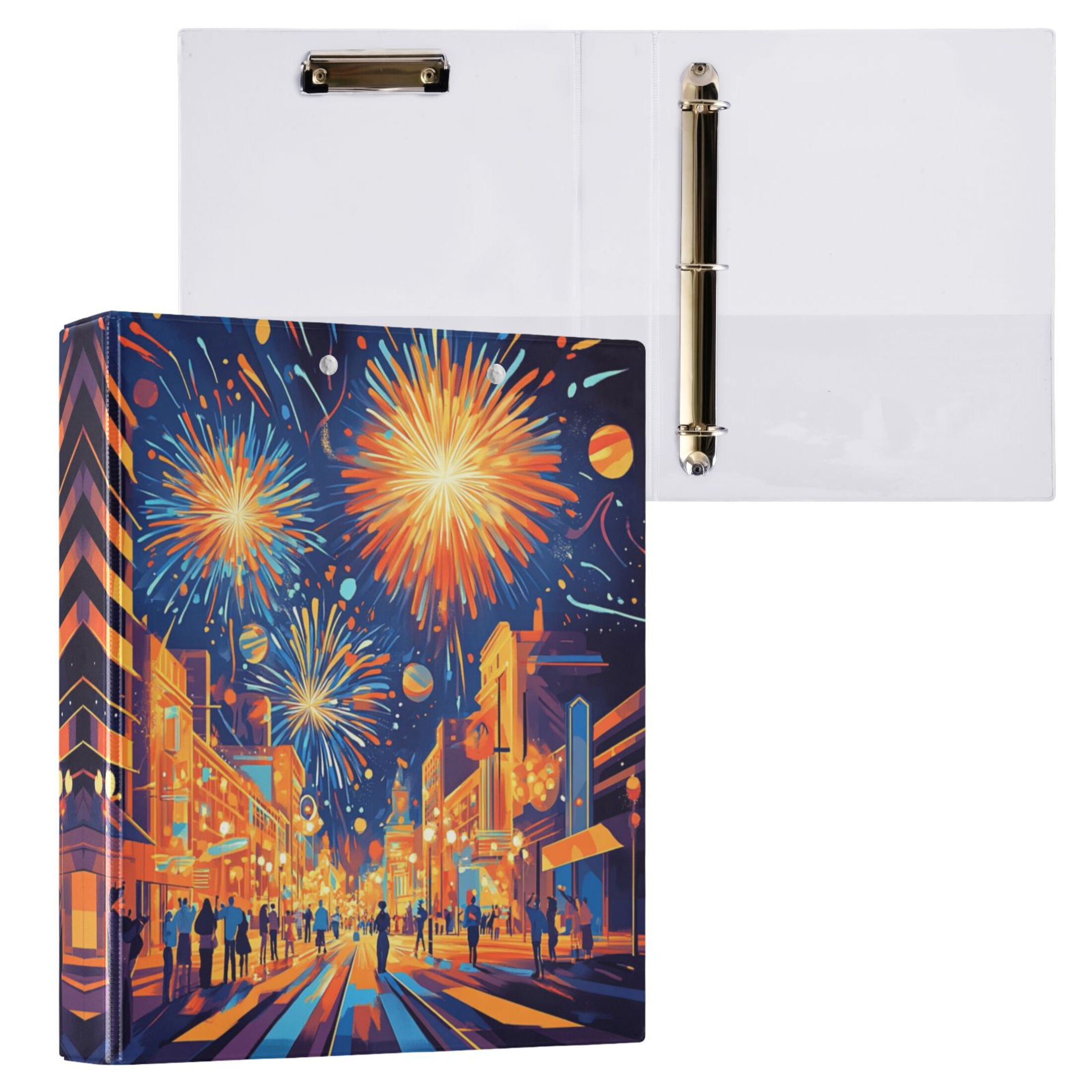 Fireworks in The Sky 3 Ring Hardcover Binders 1.5in Round Rings for ...