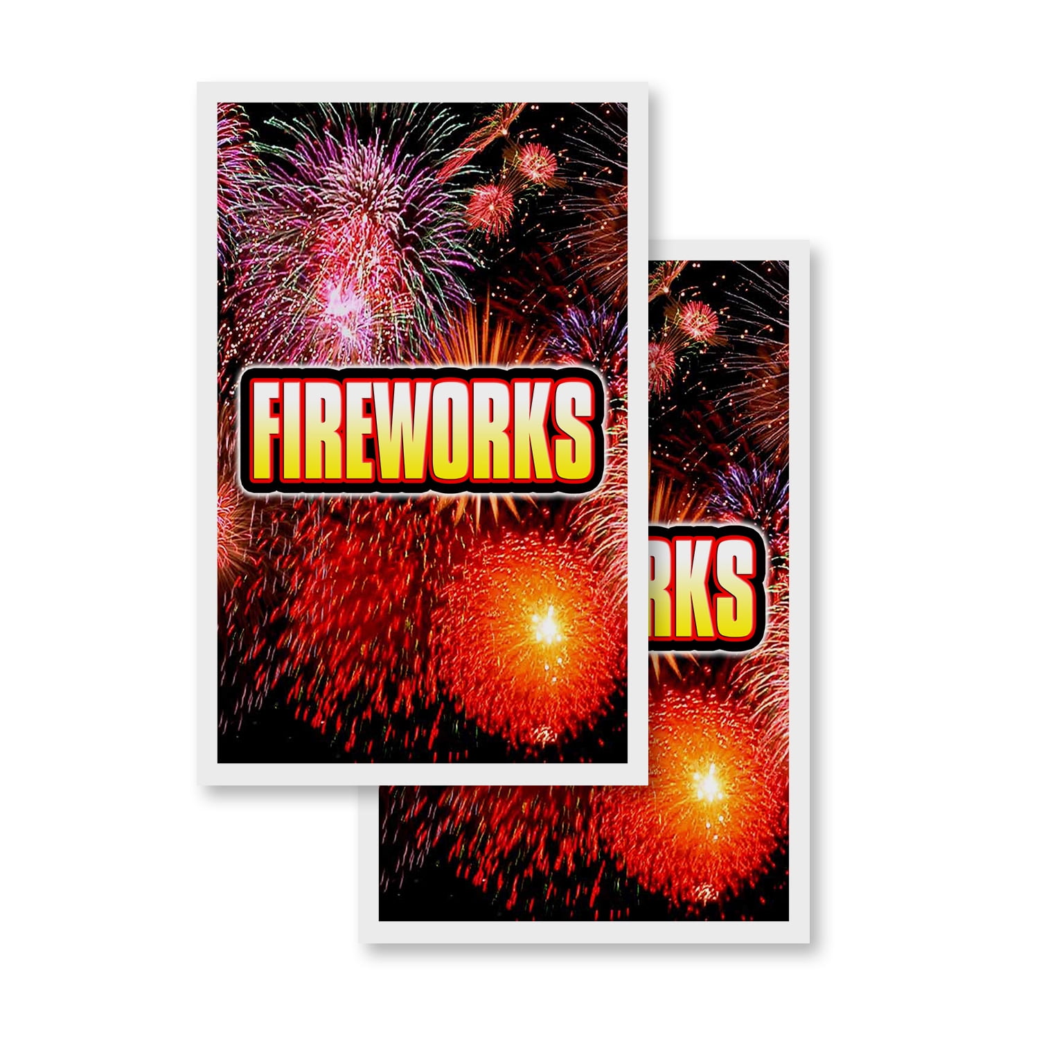 Fireworks1 (2-PACK) 24" x 36" Vinyl Decals | Sign Insert Peel & Stick ...