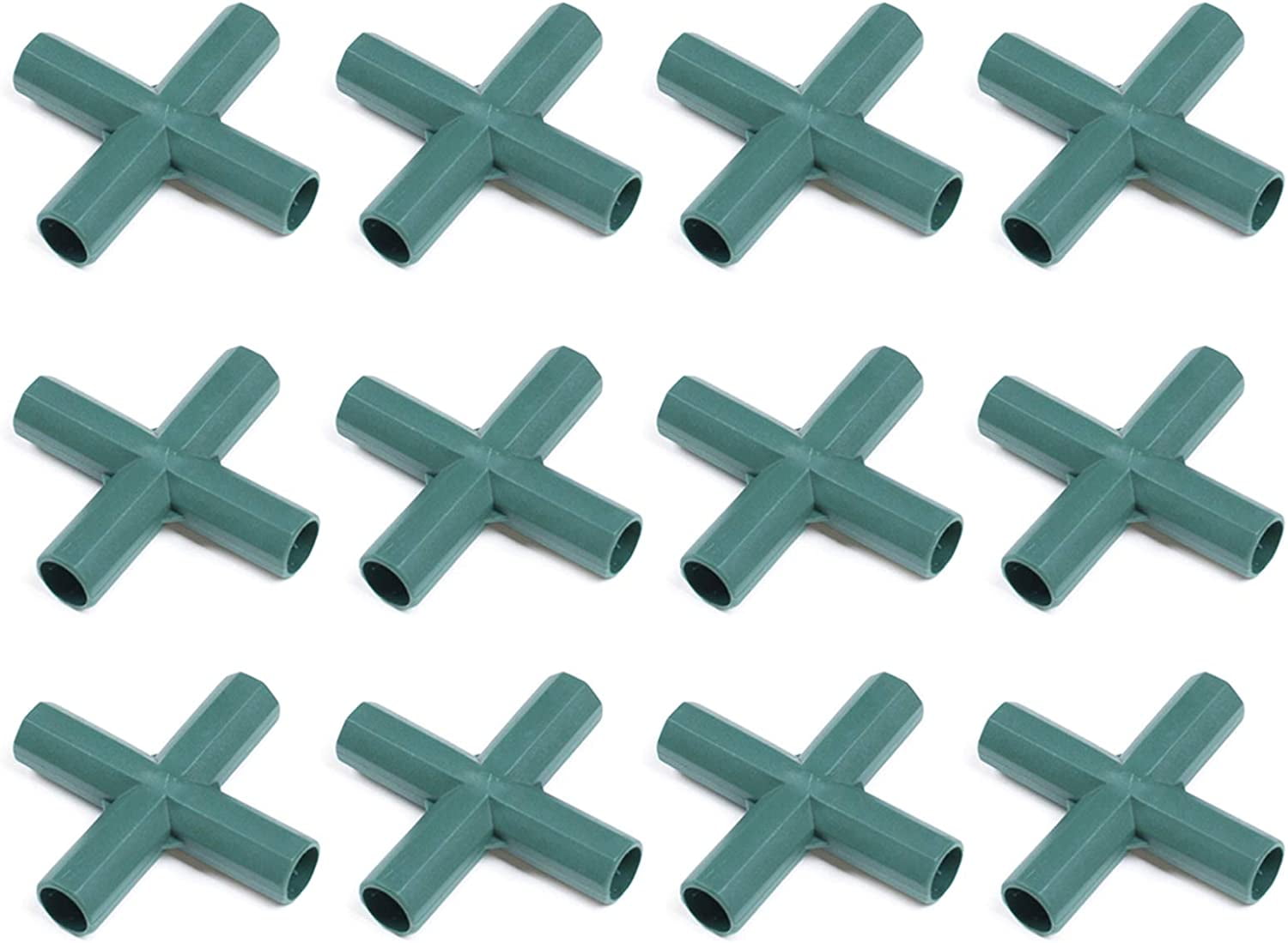 Firlar 24 PCS 4 Way 11mm Fitting Gardening Connectors, Greenhouse Frame Building Connector ...