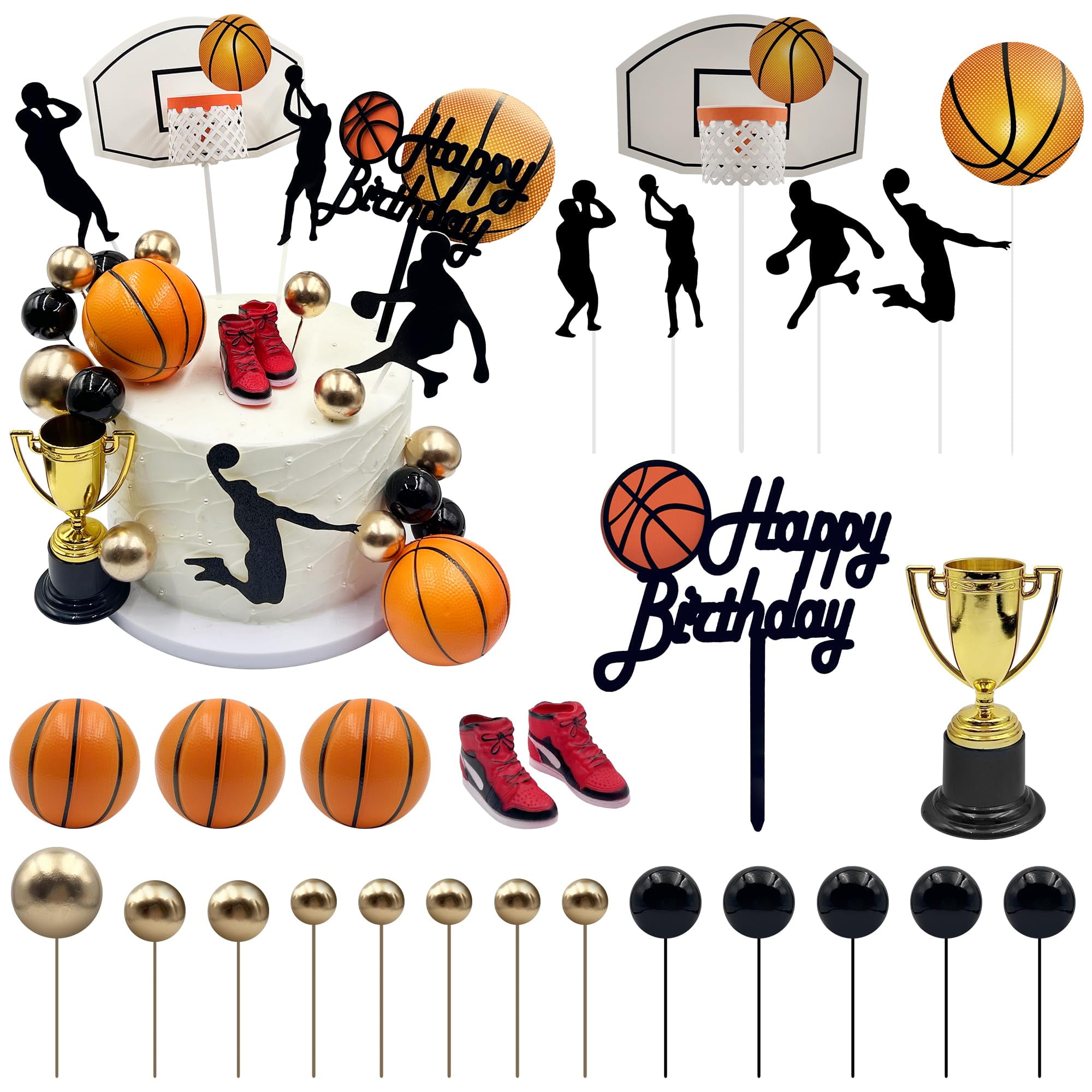 Firleayo Basketball Cake Toppers Basketball Theme Cake H2FSDDecoration ...
