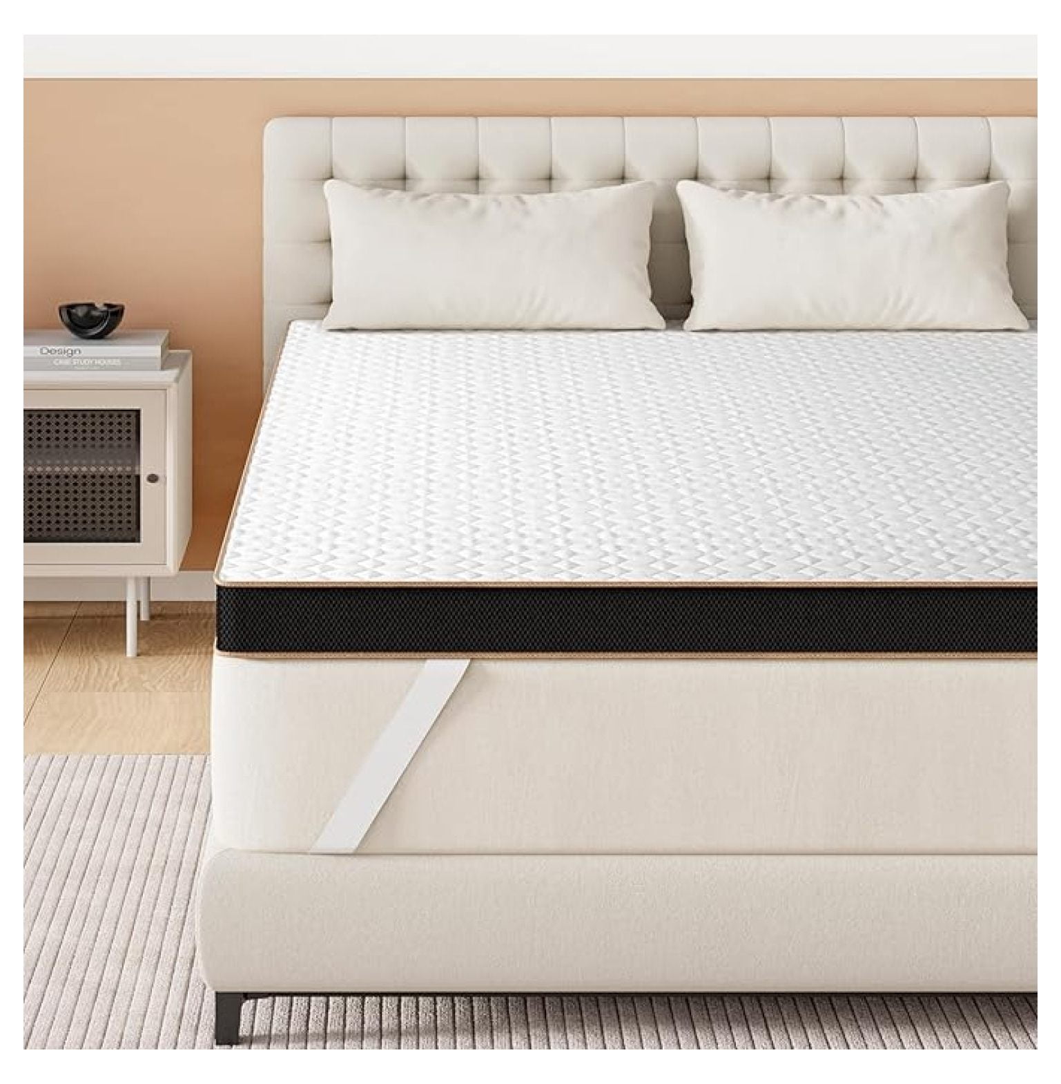 Firm Full Mattress Topper, 4 inch Cooling Memory Foam Gel-Infused Bed ...