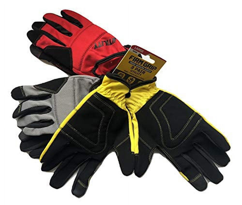 Firm Grip Laces Padded Palm & Knuckles Unisex Utility Work Gloves ...