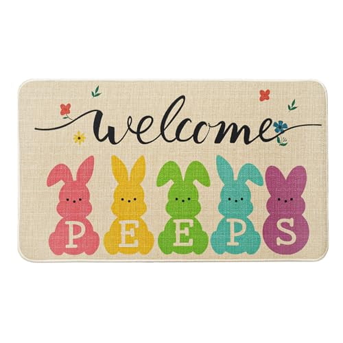 Spring Door Mat Hello Spring Tulips Floral Doormat Indoor Outdoor ...