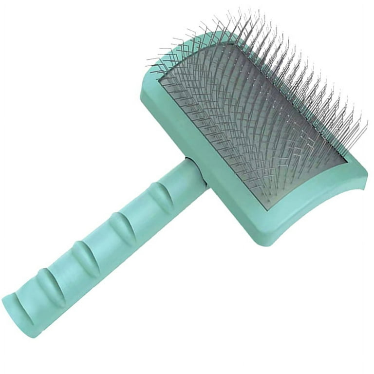 Firm Slicker Brush for Dogs Extra Long Pin Large Dog Pet Grooming Wire and Deshedding Green Walmart