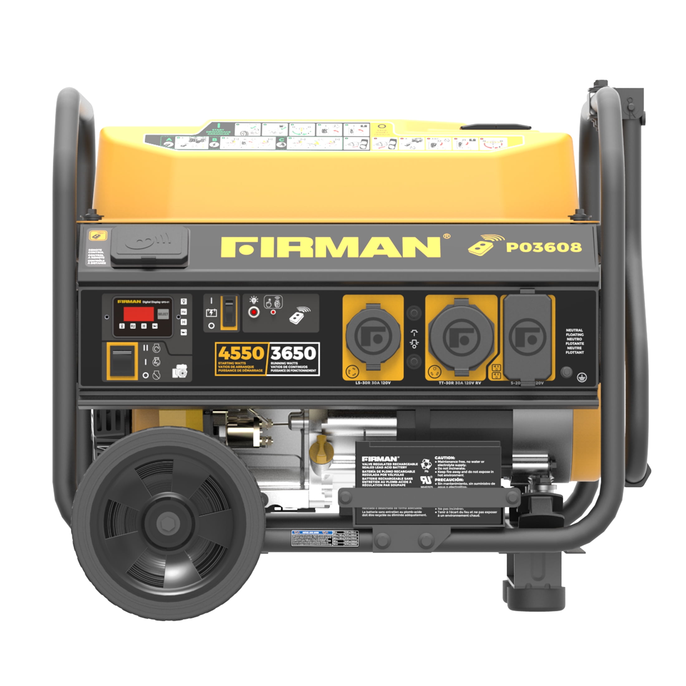 Firman Generators Gas Powered 4550-3650W Extend Run Portable Remote ...