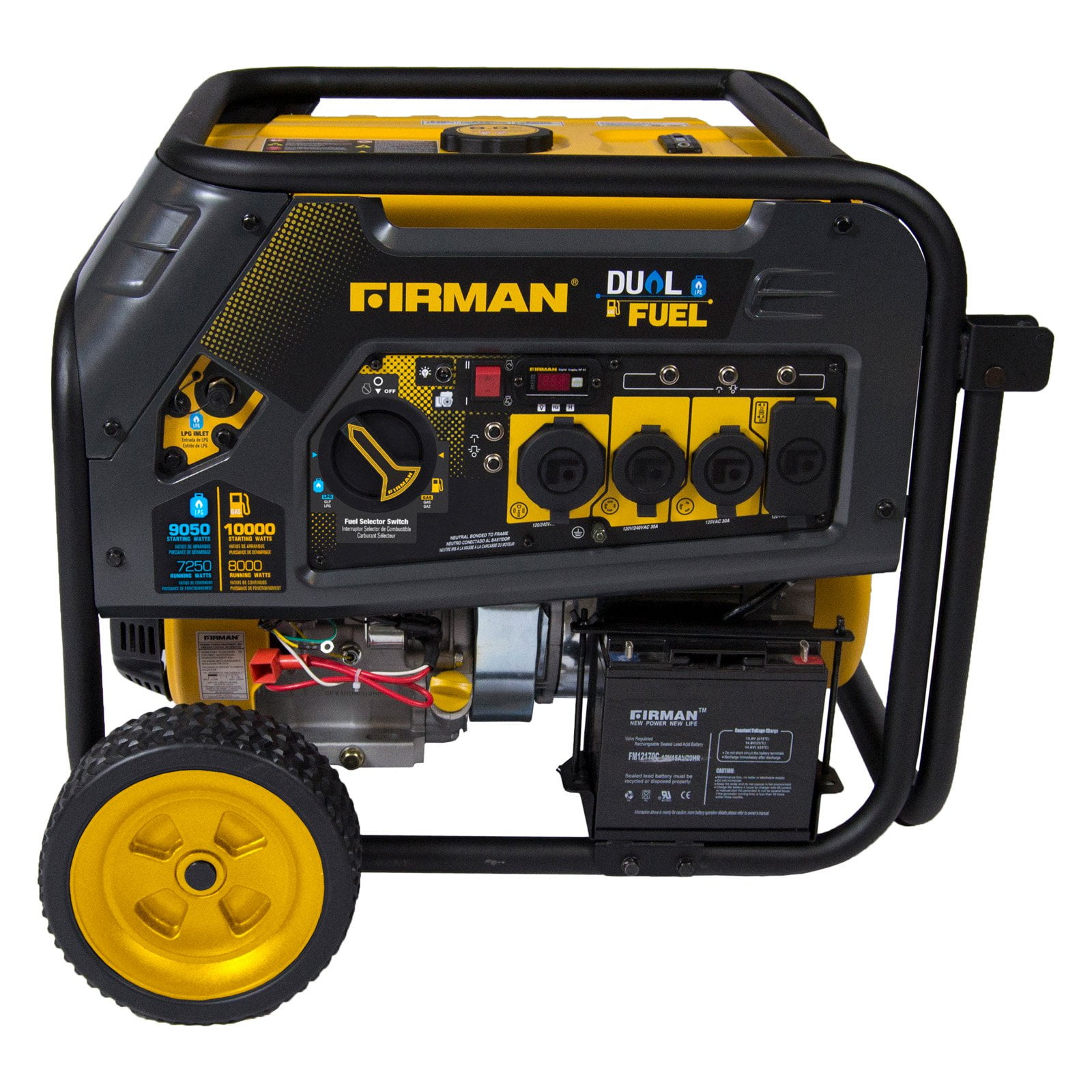 Firman H08051 10,000/8,000 Watt Dual Fuel Electric Start Generator ...