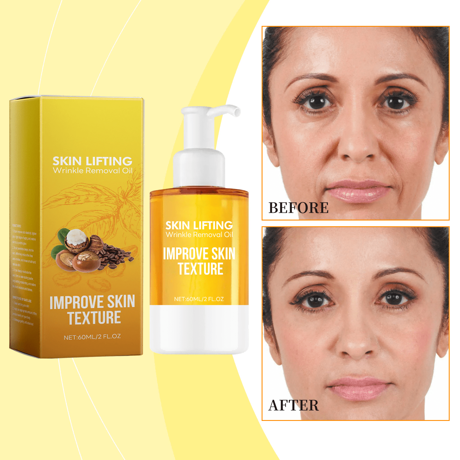 Firming Aging Body Oil Lifting & Moisturizing Reduces Tightens Skin Face for Glowing Skin ...
