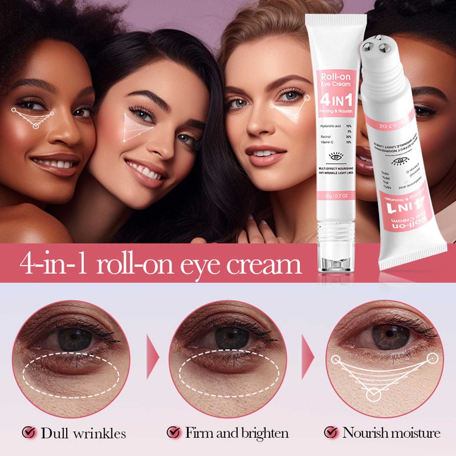 Firming Eye Cream for Under Eye Bags | Reduces Dark Circles & Fine ...