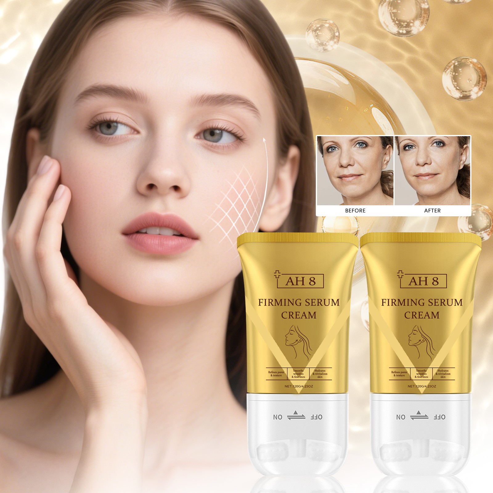 Firming Neck Cream Portable Roller Cream Silky Smooth Skin Improvement ...