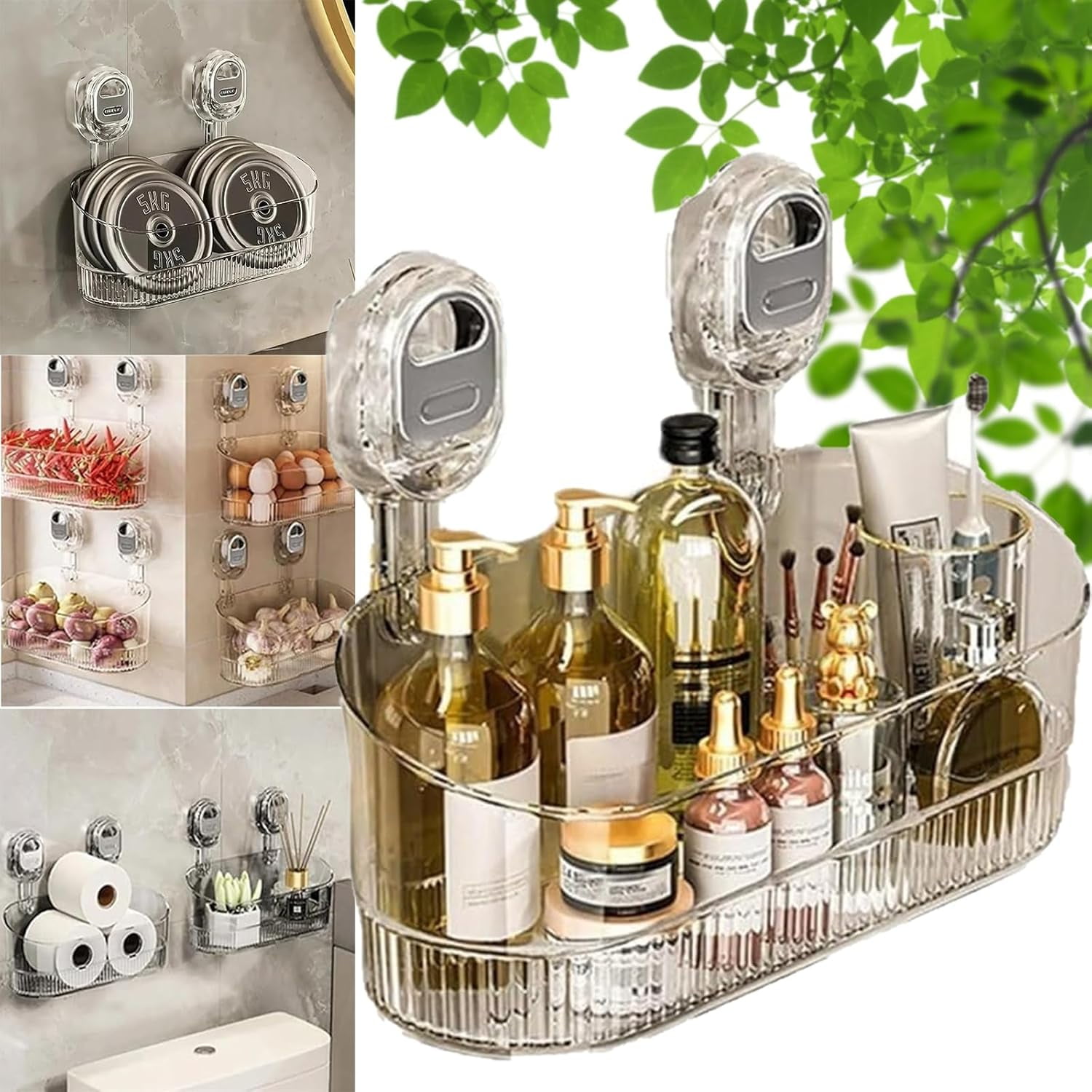 Firmstaunch Suction Cup Storage,Firmstaunch Wall Organizer,No Drill ...
