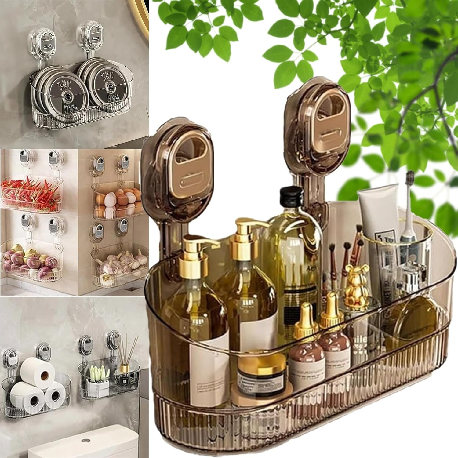 Firmstaunch Suction Cup Storage,Firmstaunch Wall Organizer,No Drill ...