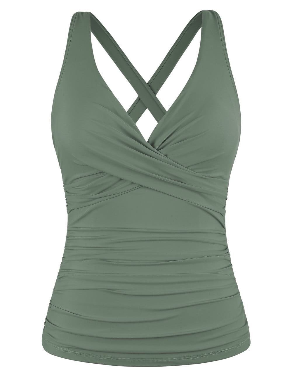 Firpearl Underwire Swim Top for Women Tummy Control Tankini Swimsuit ...