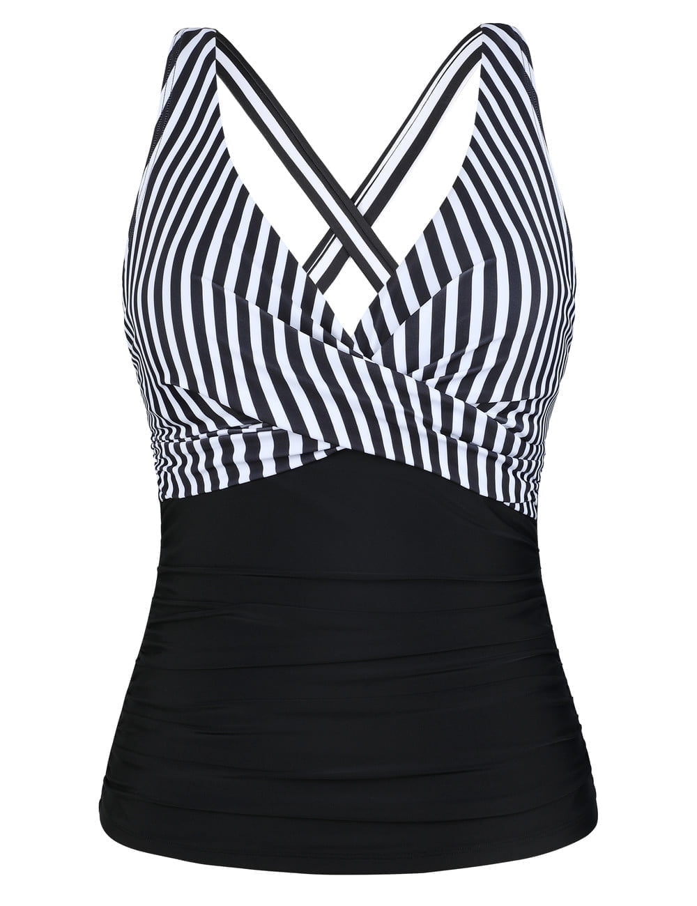 Firpearl Underwire Swim Top for Women Tummy Control Tankini Swimsuit ...