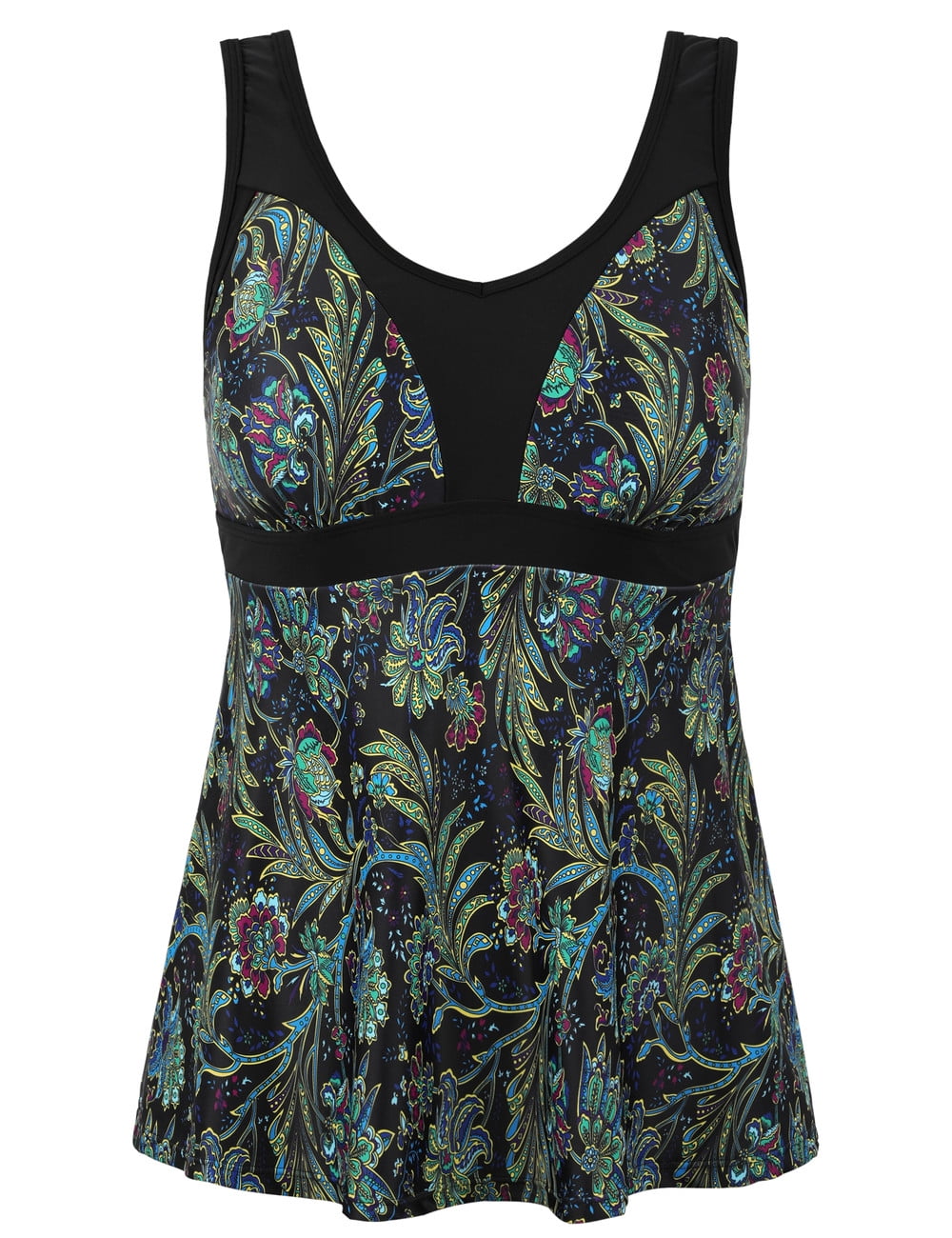 Firpearl Women's Flowy Tankini Tops Retro Tummy Hiding Swim Top ...