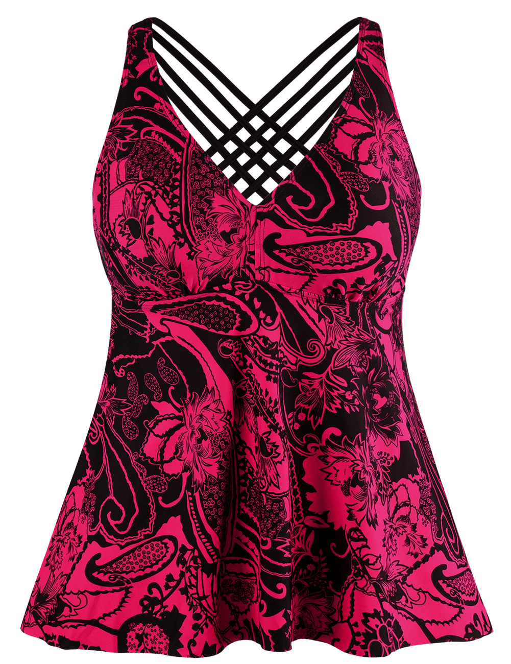 Firpearl Women's Tankini Swimsuits Cross Back Flowy Swim Tops Modest ...
