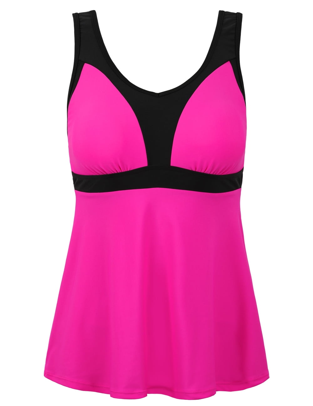 Firpearl Womens Color Block Tankini Top Swimwear Flattering V Neck ...