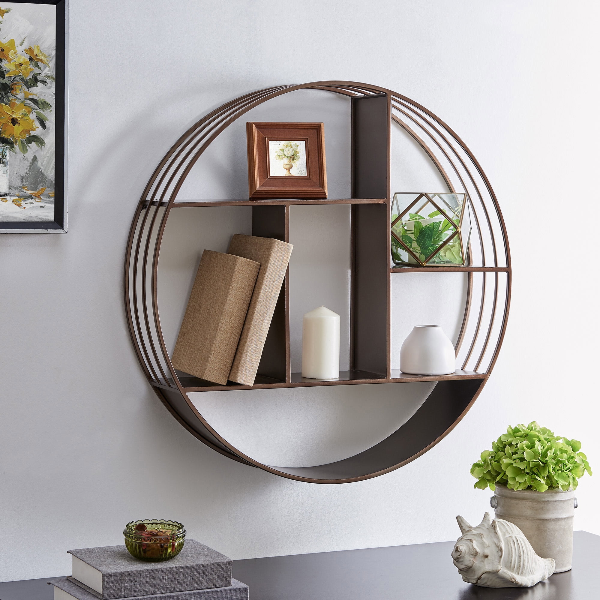 FirsTime & Co. Bronze Brody Floating Shelf, 3 Shelves, Industrial ...