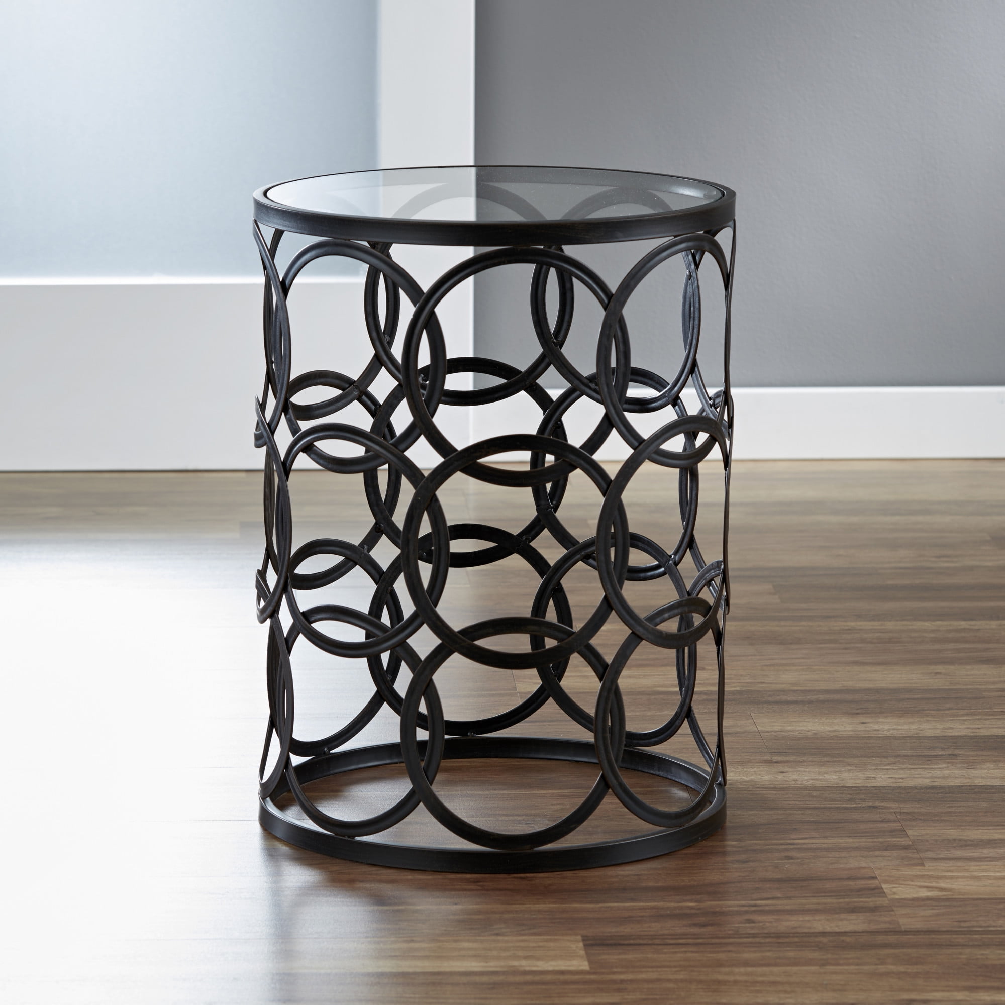 FirsTime & Co. Bronze Interlocking Circles End Table, Modern, Painted ...