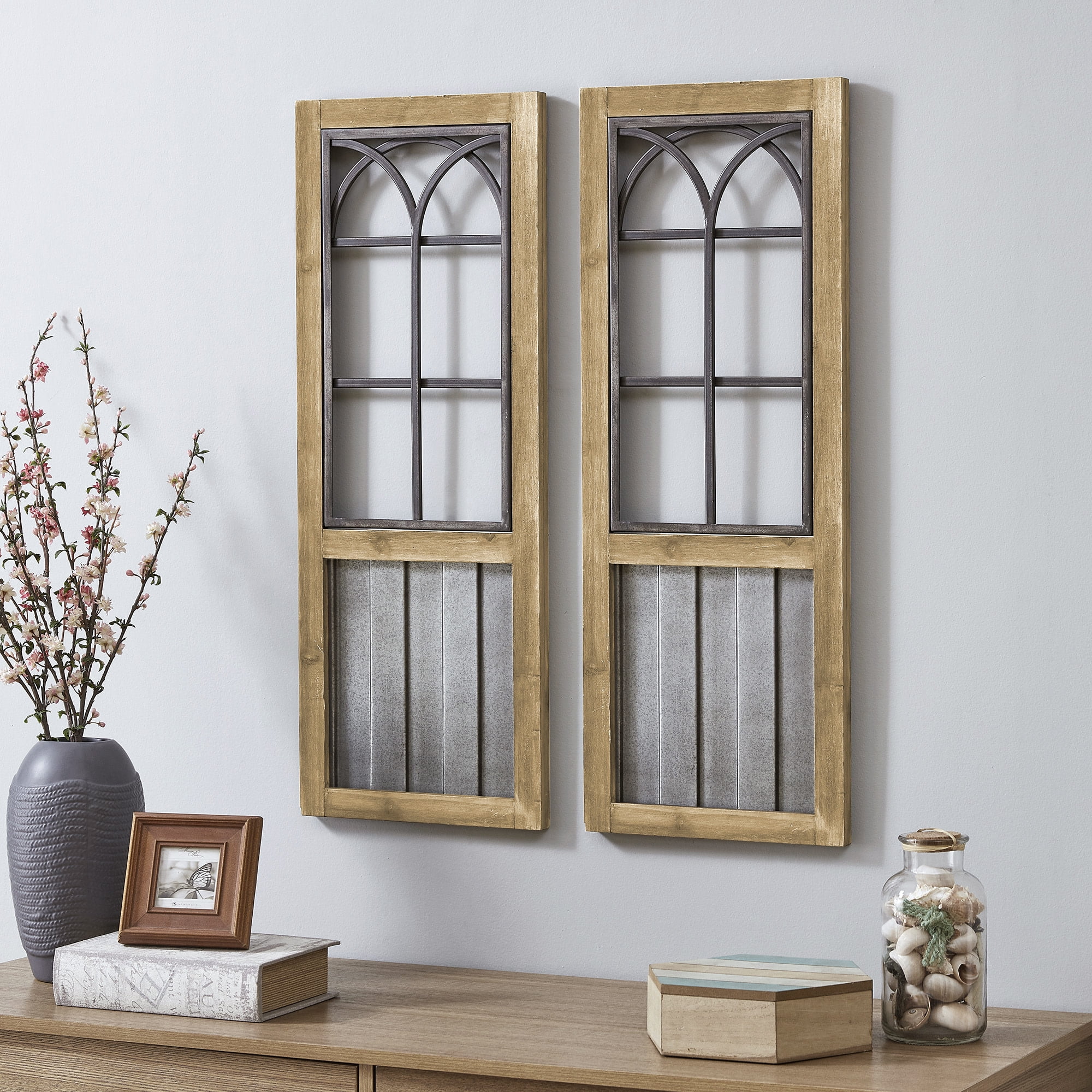 FirsTime & Co. Brown Willow Farms Wall Décor 2-Piece Set, Farmhouse ...