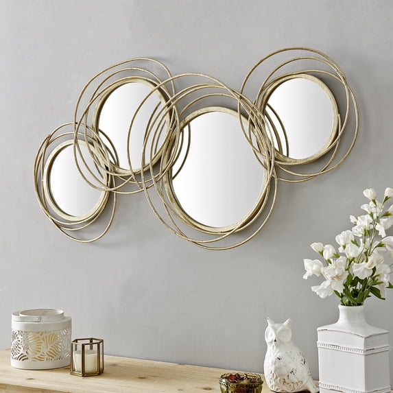 FirsTime Gold Gabrielle Swirl Mirror Modern Antique Metal Style for ...