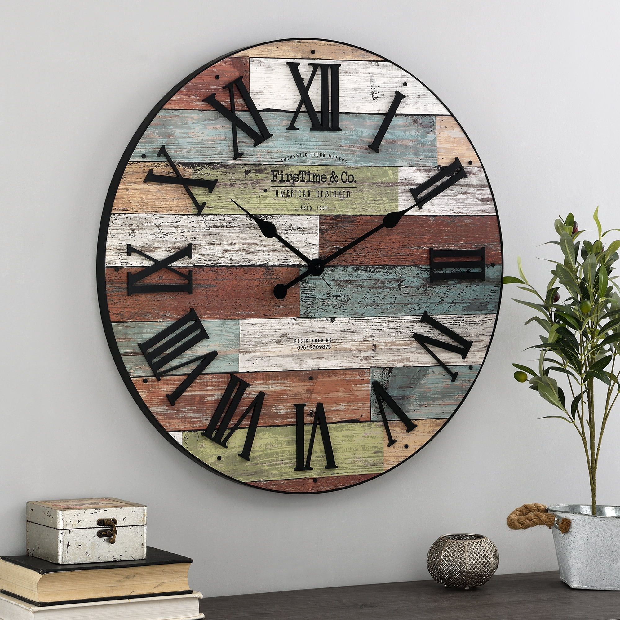 FirsTime & Co. Emmett Shiplap Wall Clock - Diameter - Walmart.com