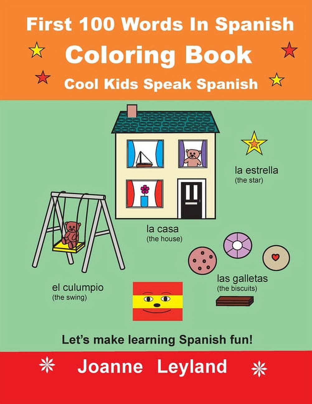 First 100 Words In Spanish Coloring Book Cool Kids Speak Spanish: Let's ...