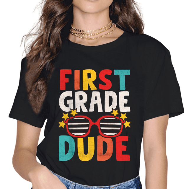 First 1st Grade Dude First Day Of School Student Kids Boys T-Shirt ...