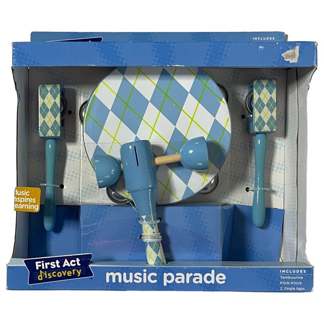 First Act Music Parade 4 piece Musical Instruments Set with Tambourine ...