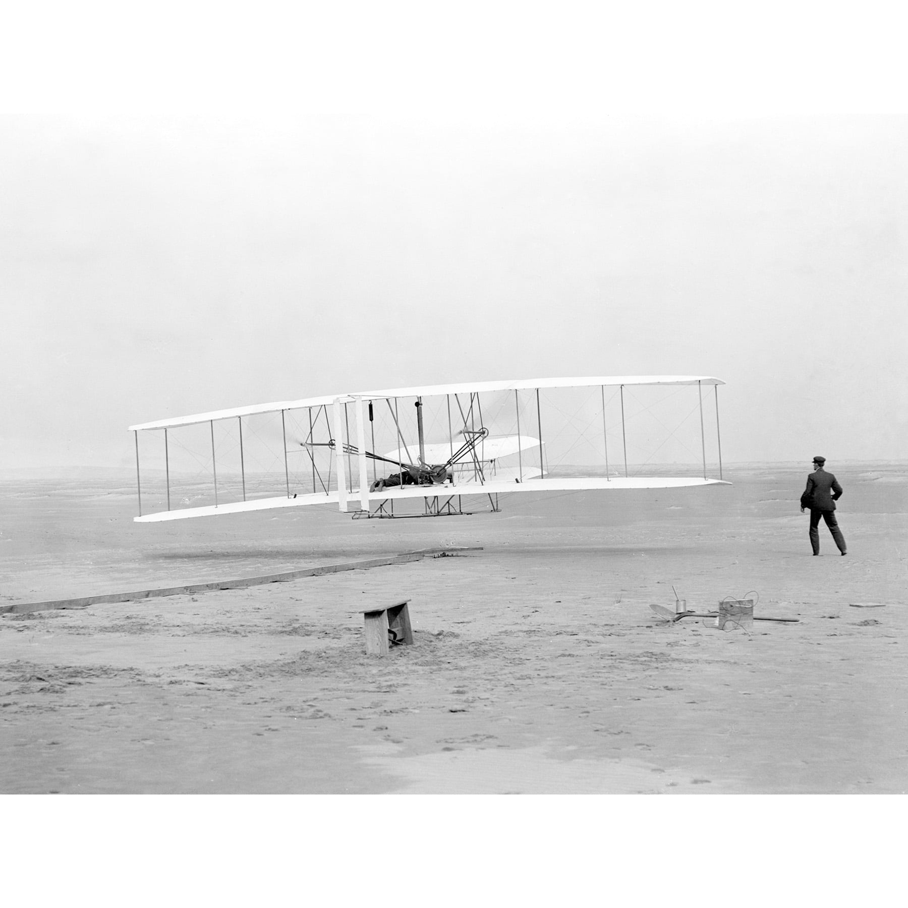 First Aeroplane Wright Flyer Brothers Old Photo Extra Large Art Print ...