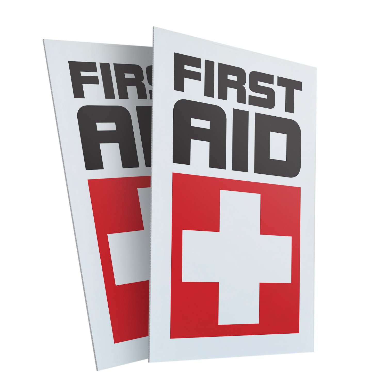 First Aid (2-Pack) 24 Inch x 36 Inch Plastic Signs | Sign Insert 4mm ...