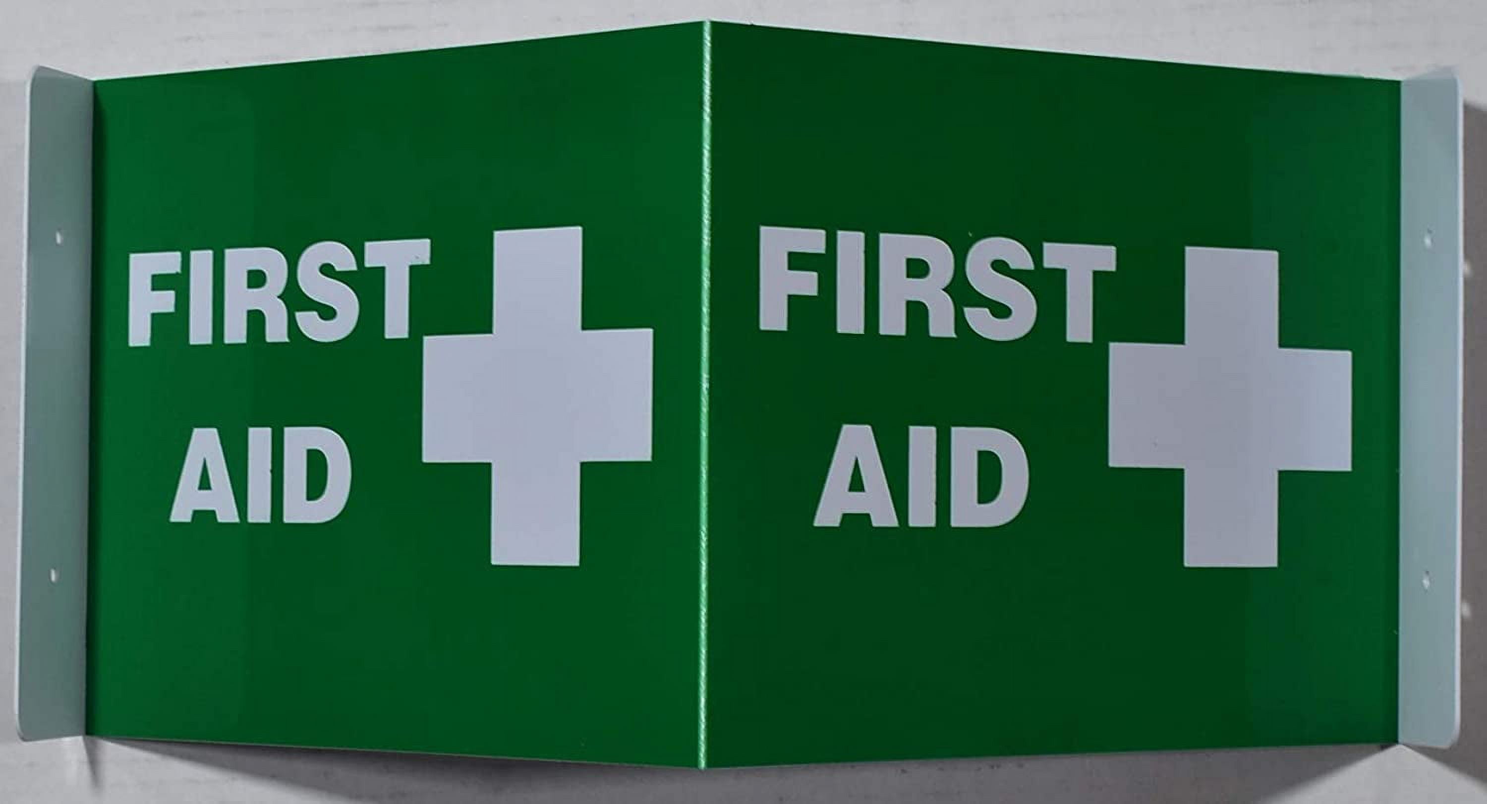 First Aid 3D Projection Sign/First Aid Hallway Sign (Green,Plastic,7x9 ...