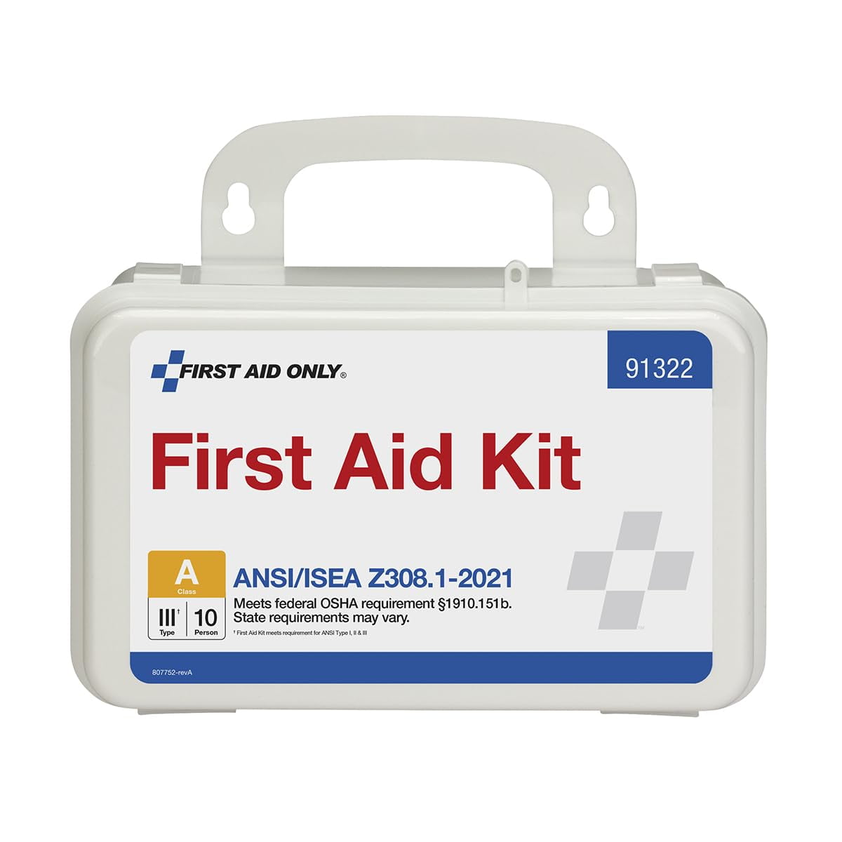 First Aid Only 91322 ANSI A 2021 and OSHA Compliant First Aid Kit, 10 ...