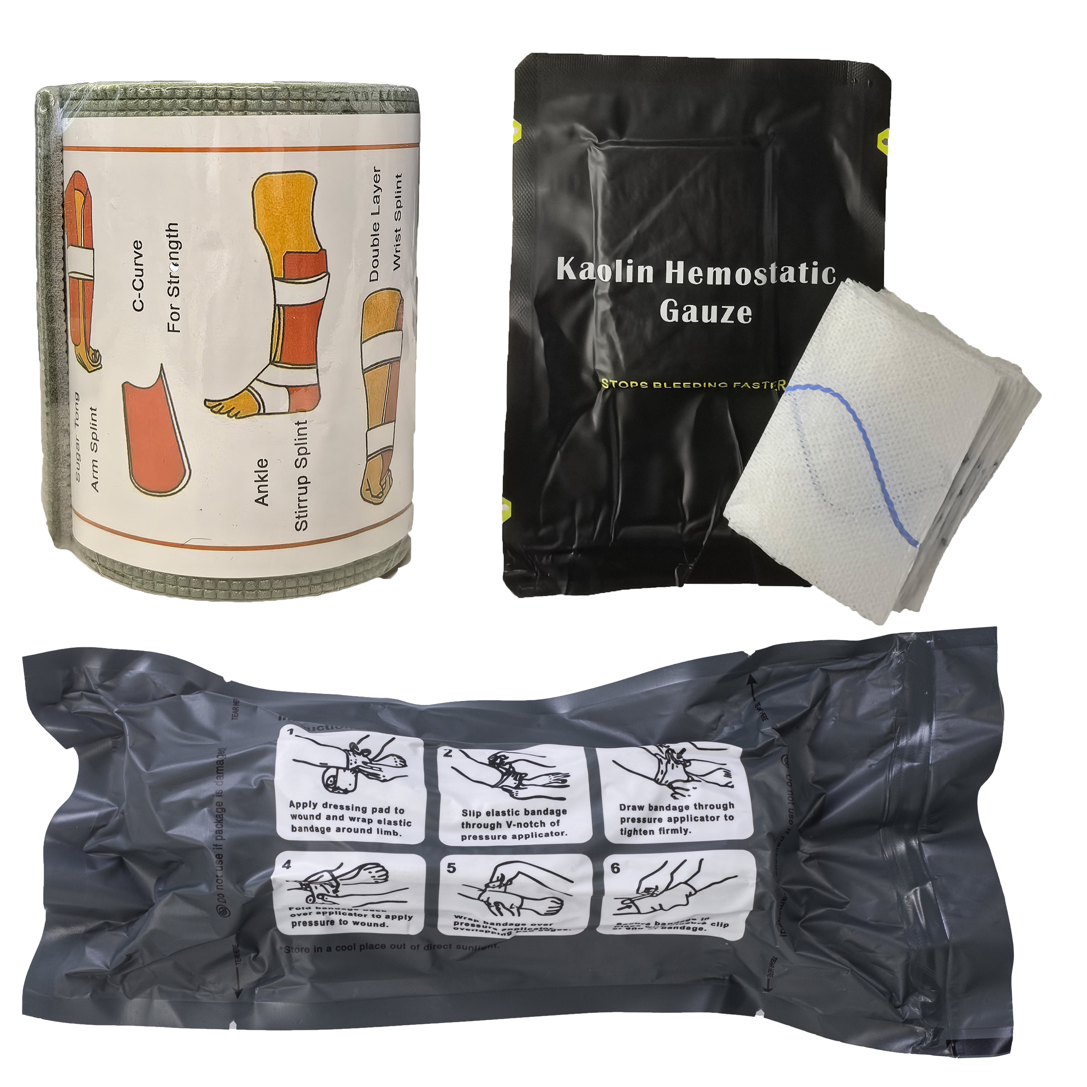 First Aid Advanced Quick Clotting Combat Gauze Set - One First Aid ...