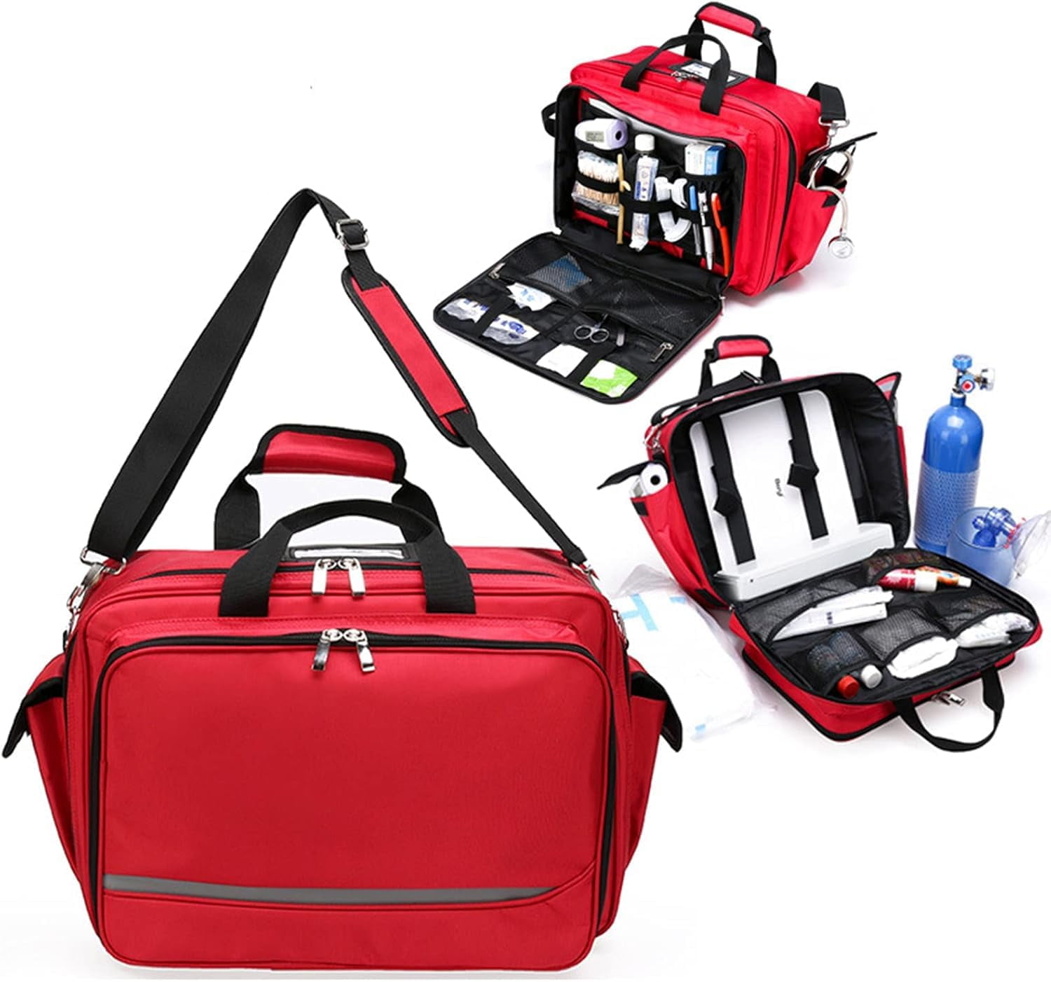 First Aid Backpack Bag Empty Emergency Red First Aid Medical Backpacks ...