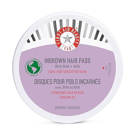 First Aid Beauty AHA/BHA Ingrown Hair Prevention Pads - Post-Shave ...