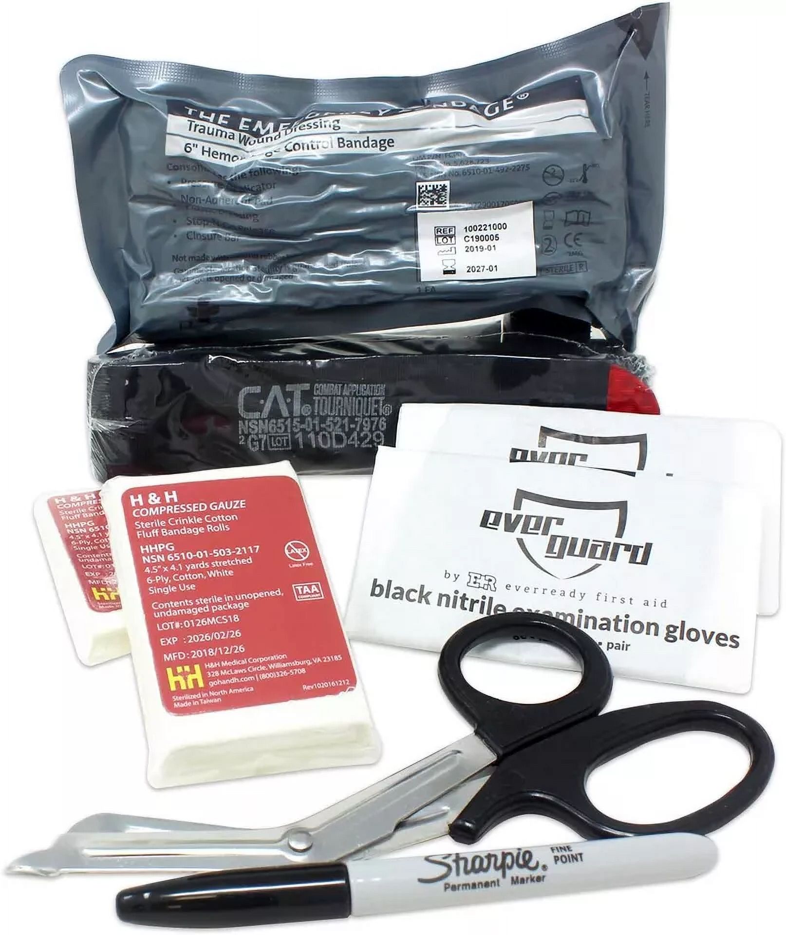 First Aid Bleeding Control - Basic Components Kit Stop Bleeding ...