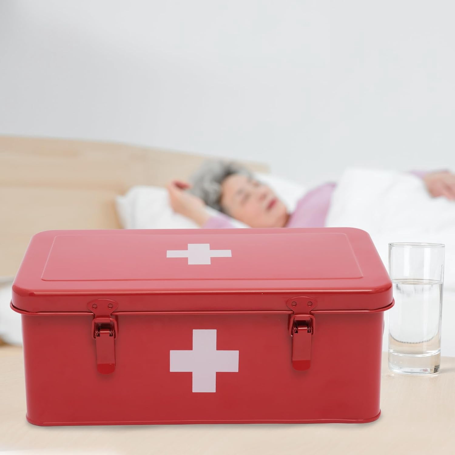 First Aid Box Empty, Metal Medicine Box with Safety Lock, Storage ...