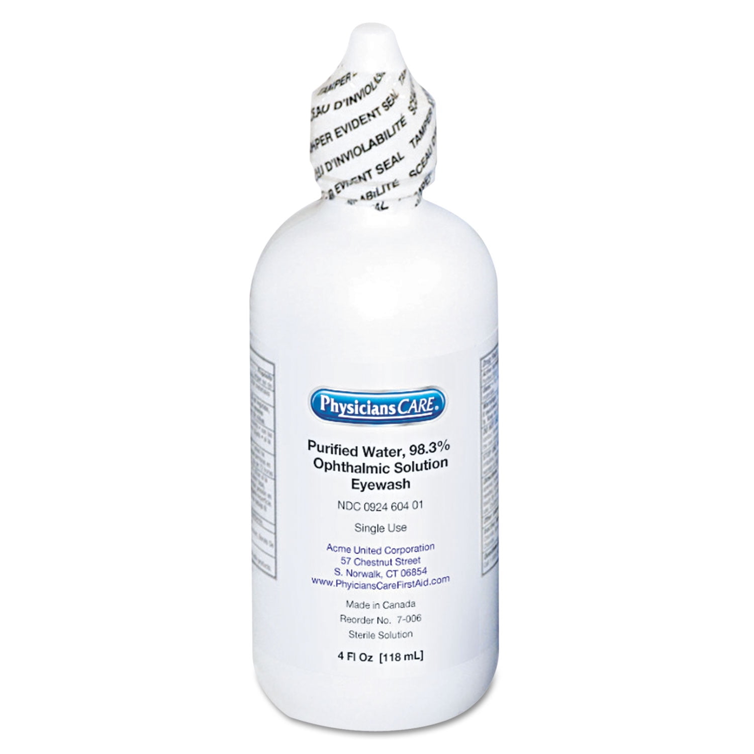 PhysiciansCare 4oz Emergency Eye Wash Refill Kit, Clear Solution 12304 ...