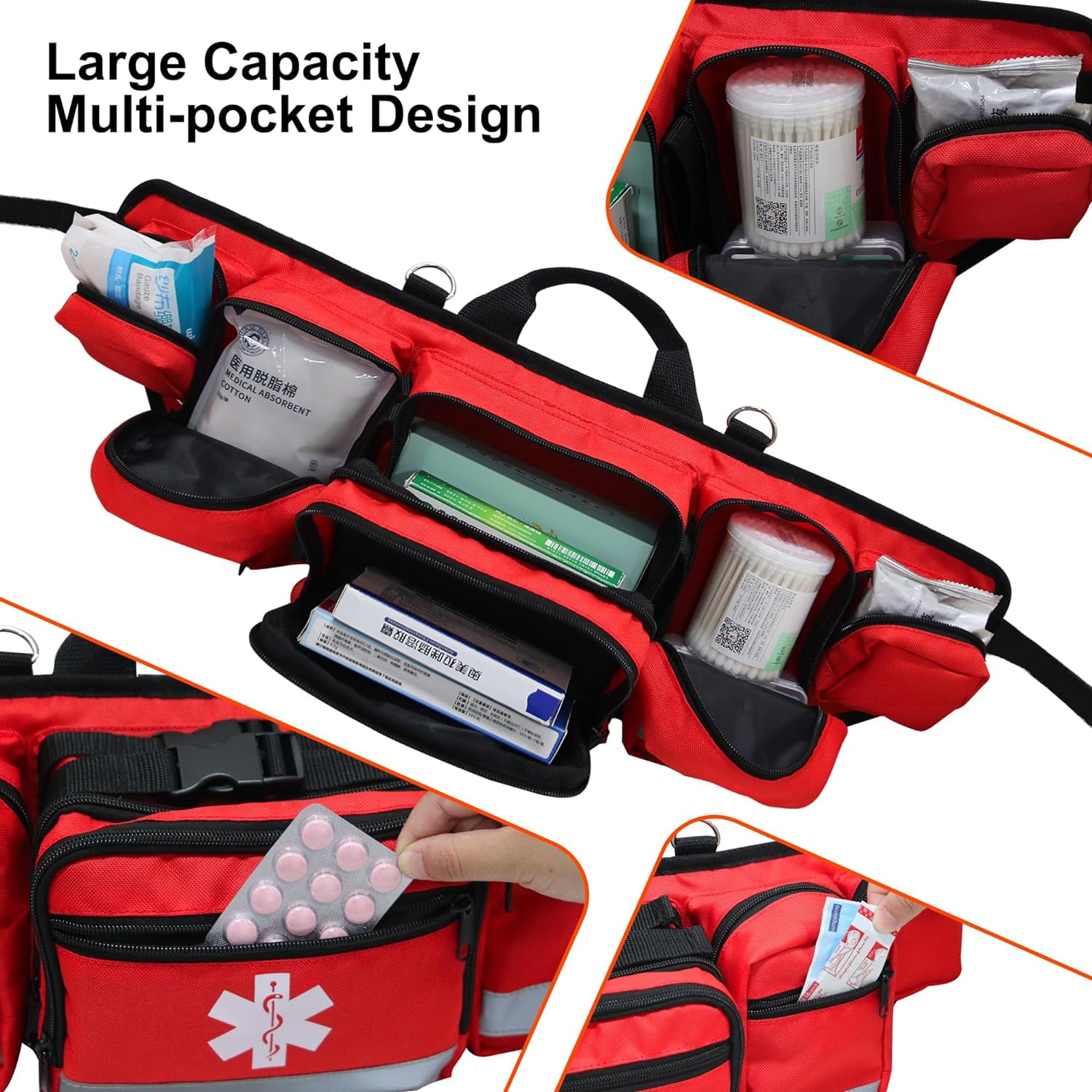 First Aid Fanny Pack Empty Medical Emt Backpack Ems First Responder ...