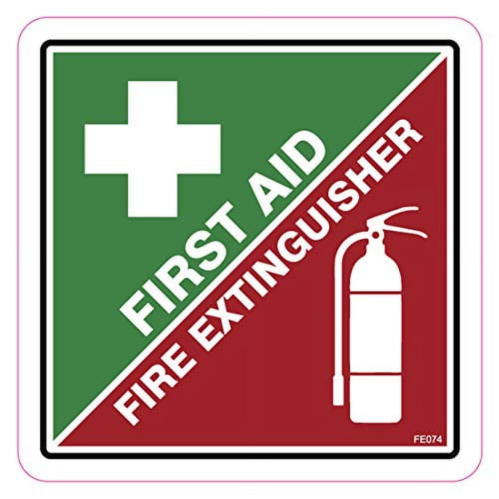 First Aid Fire Extinguisher Stickers - 6 Pack - Walmart.com