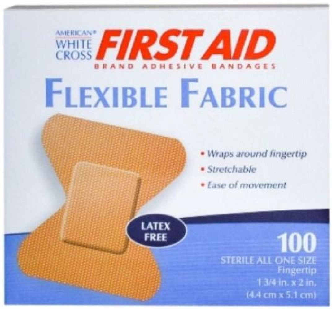 First Aid Flexible Fabric Bandage, 1.75" x 2", Small Fingertip 500 ...