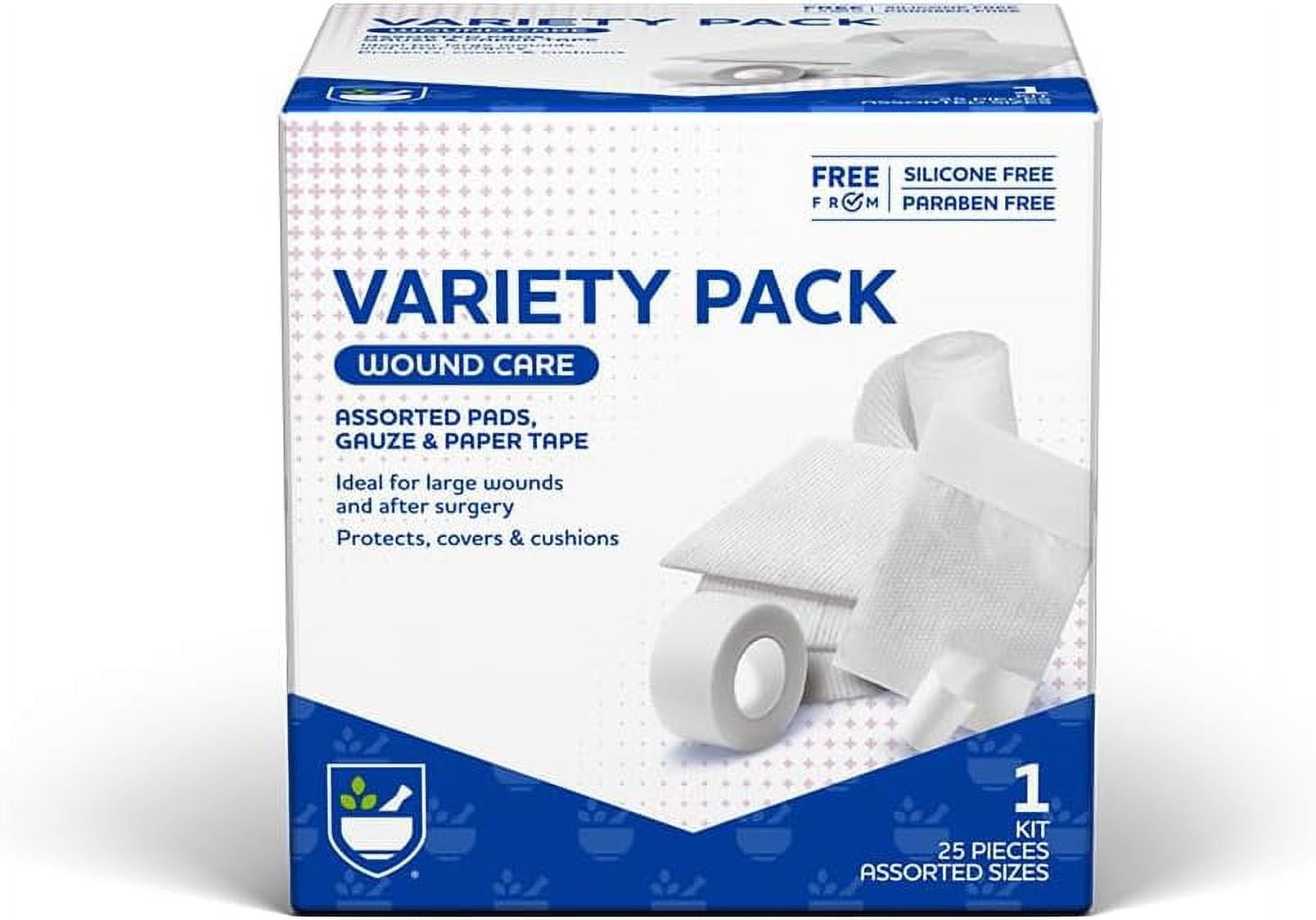 First Aid Gauze Pads Variety Pack - 25 Assorted Sterile Gauze Pads ...