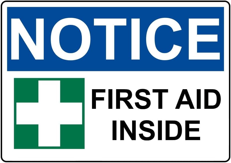 First Aid Inside Sign With Symbol Safety Signs Style Caution Metal Tin ...