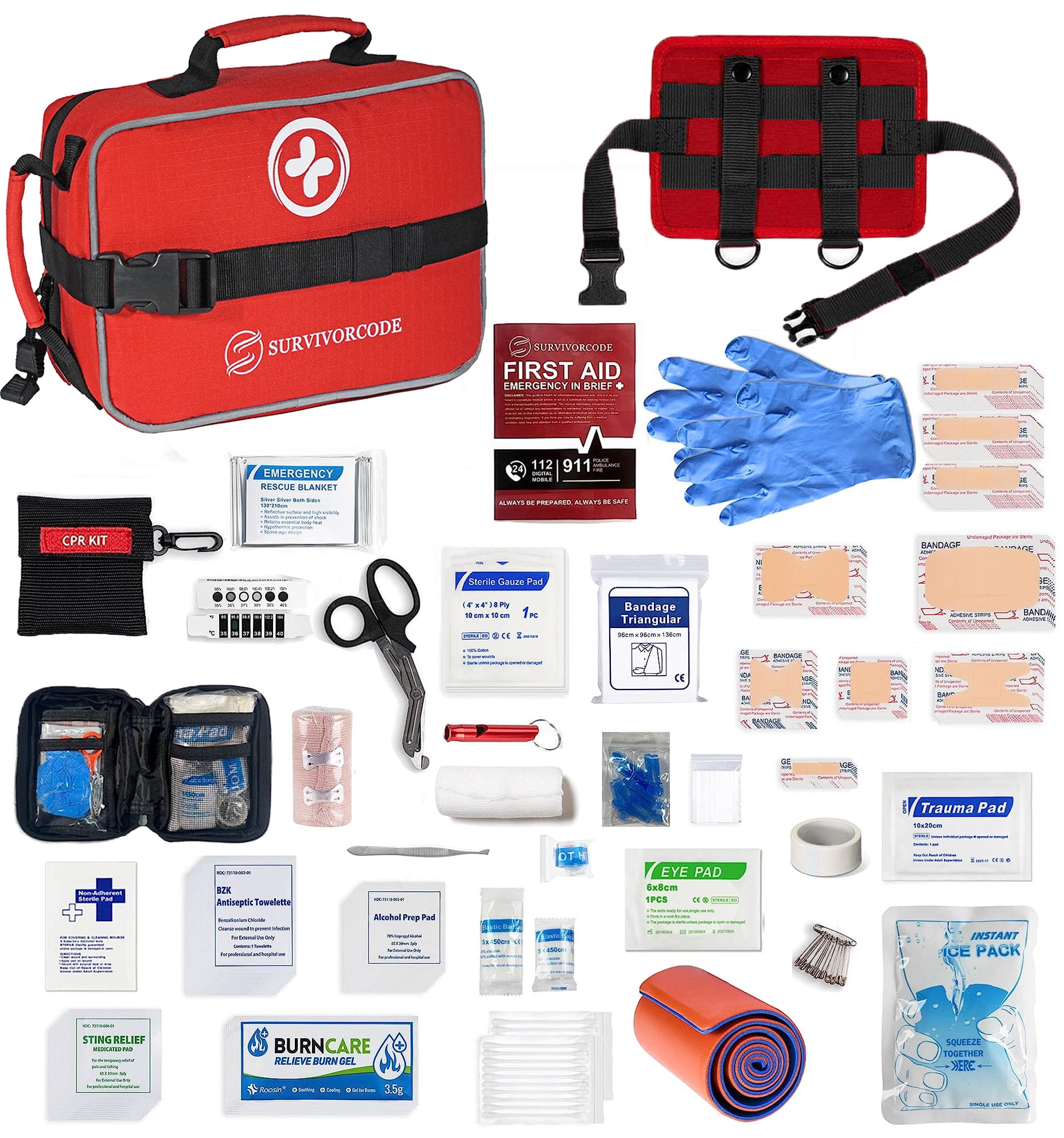 First Aid Kit Comprehensive Premium Emergency Medical Kit with Labeled ...