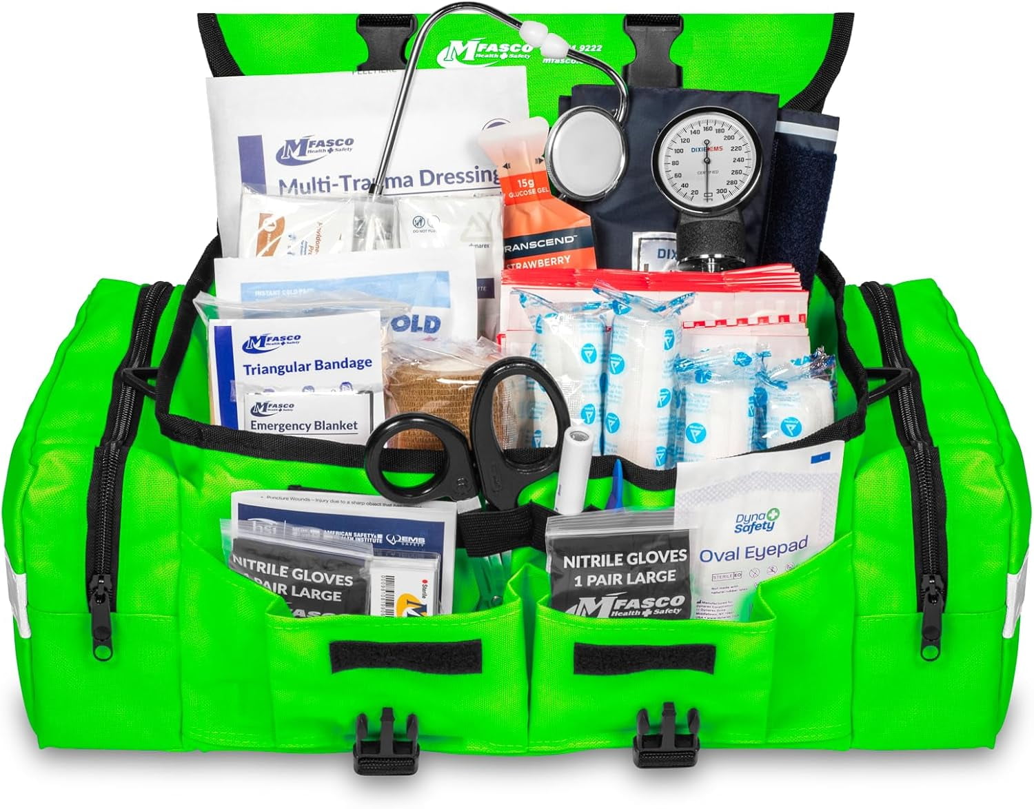 First Aid Kit - Fully Stocked Portable Reflective Bag -First Responder ...